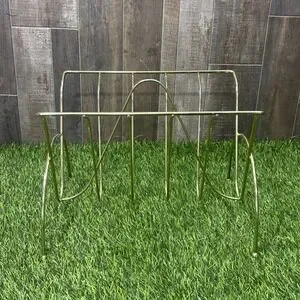 Media | Vintage Atomic Mcm Brass Wire Magazine Rack Record Holder Mid ...